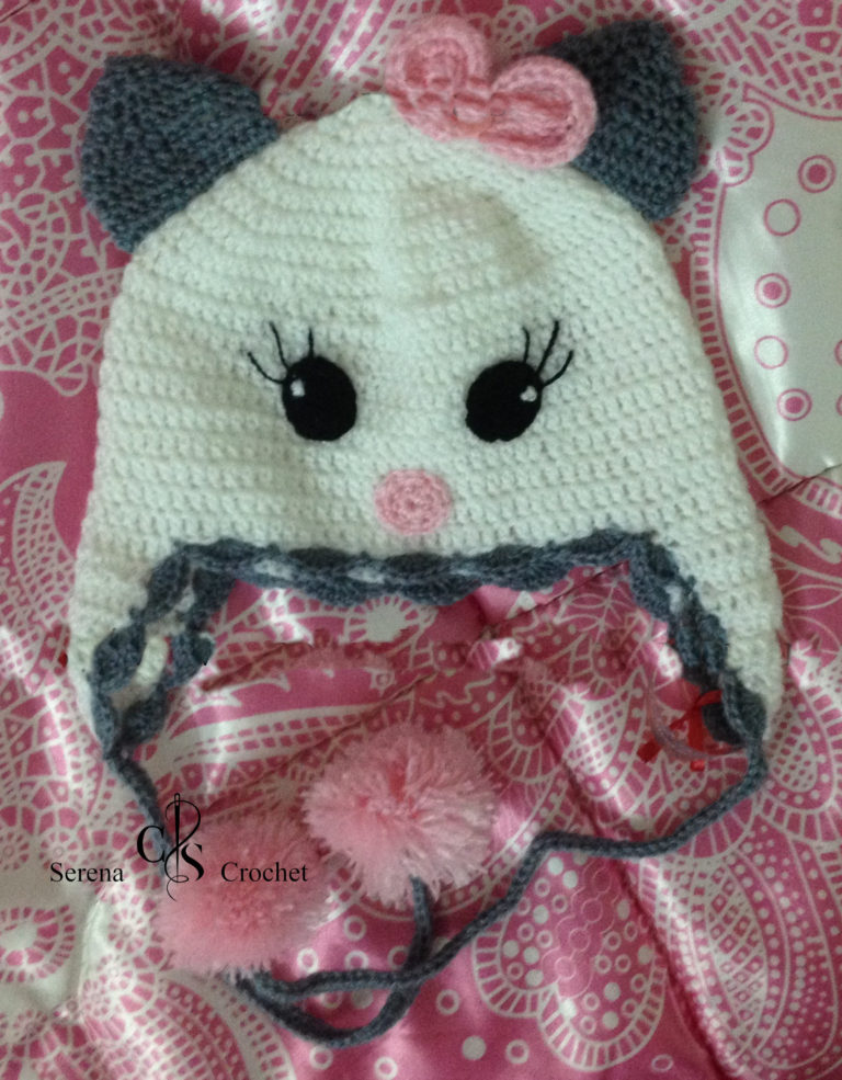 Bonnet chat rose au crochet Hand-Made - Serena Crochet