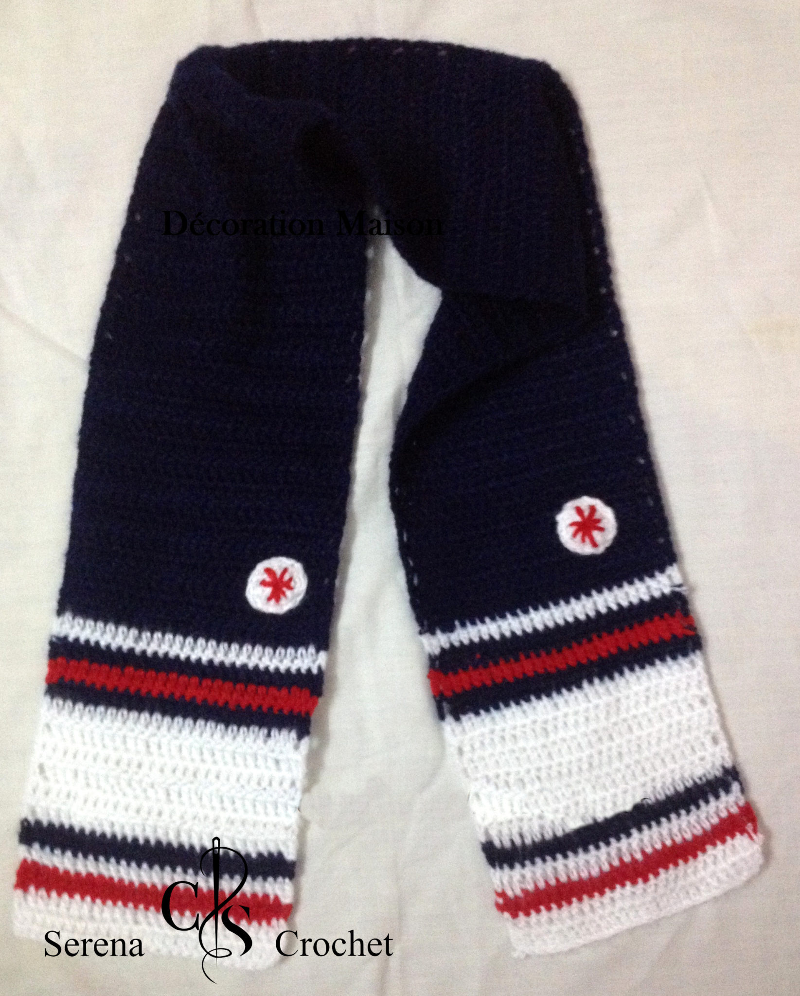 Écharpe Garçon style marin au crochet - Serena Crochet