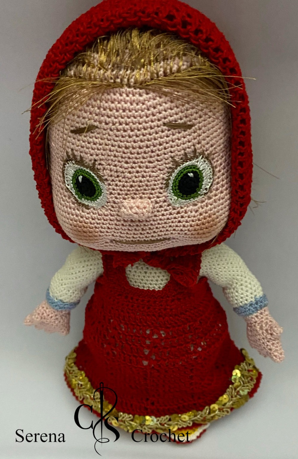 Poupée MASHA décorative au crochet Hand-made - Serena Crochet